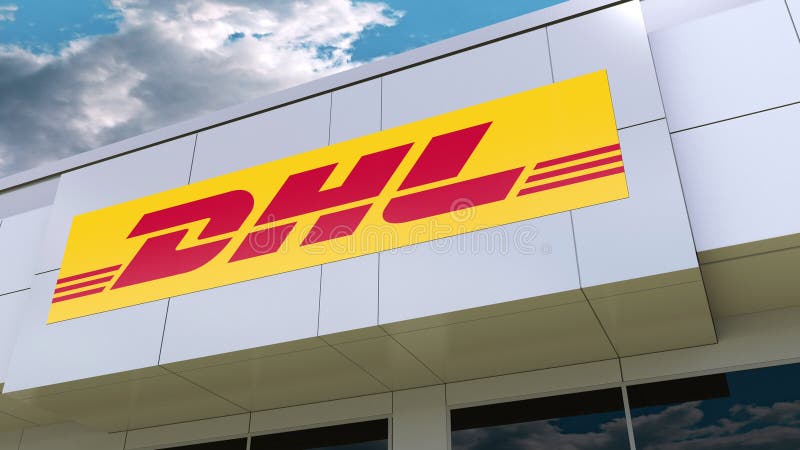 DHL Express Logo on the Screen in a Meeting Room. Editorial 3D ...