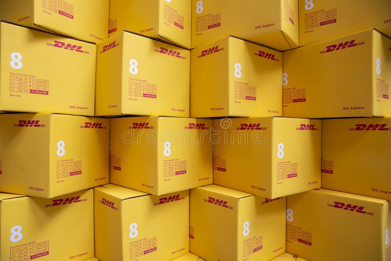 DHL Express packages editorial photography. Image of packages - 143913542