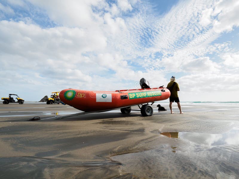 DHL Surf Lifeguard Life Savers at Karekare Beach Editorial Photo ...