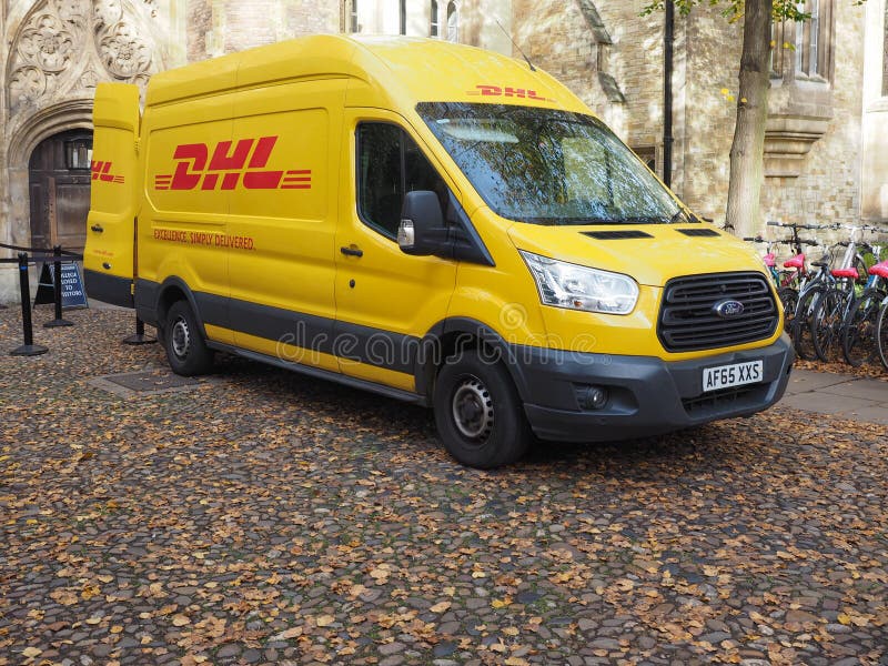 DHL van in Cambridge editorial image. Image of united - 133621955