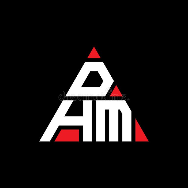 DHM Triangle Letter Logo Design with Triangle Shape. DHM Triangle Logo ...