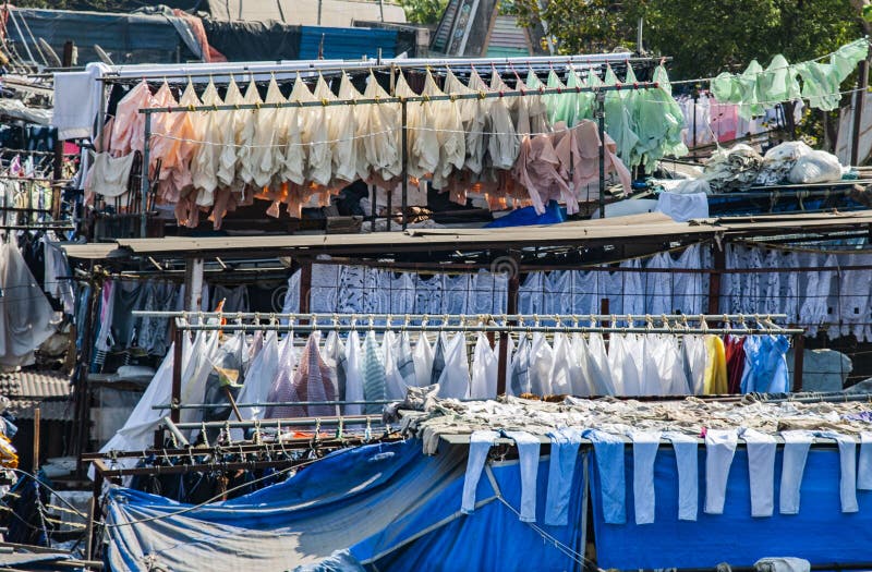 Dhobi Ghat, a Place for Open Air Laundry in Mumbai, India Stock Image ...