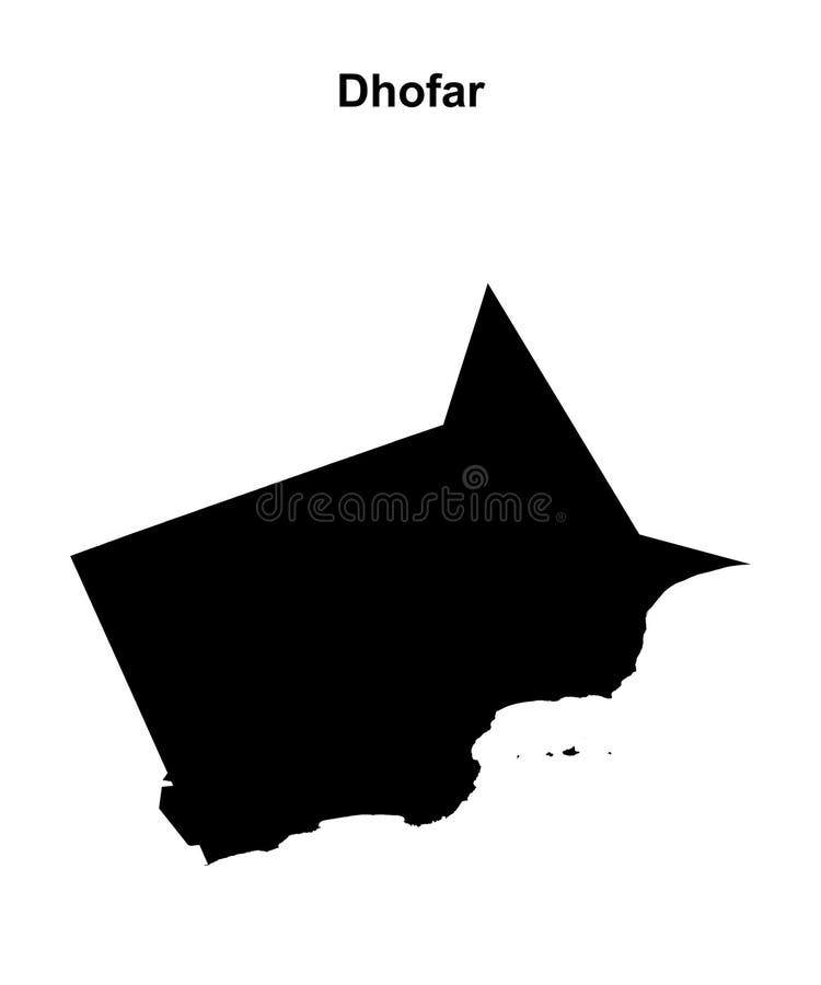 Dhofar outline map stock vector. Illustration of silhouette - 360614947