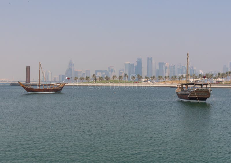 The Dhow Harbout, Doha. Qatar Stock Image - Image of east, glimpse ...