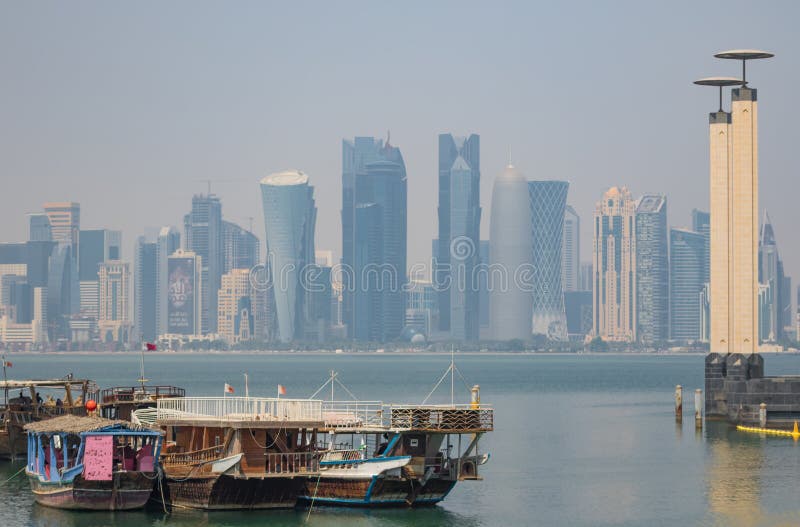 The Dhow Harbout, Doha. Qatar Stock Image - Image of landscape ...