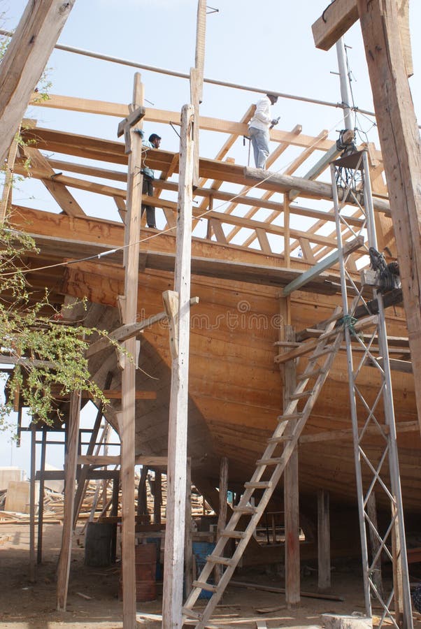 Dhow shipyard in Sur, Oman editorial image. Image of wooden - 106542710