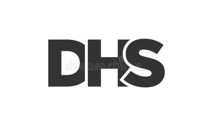 DHS Logo Design Template with Strong and Modern Bold Text. Initial ...
