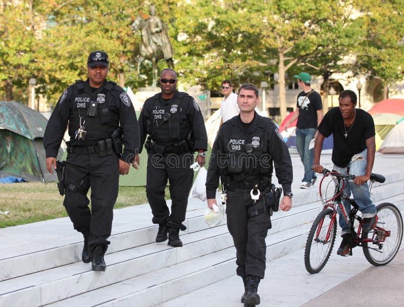 DHS Police at Freedom Plaza, DC Editorial Photography - Image of ...