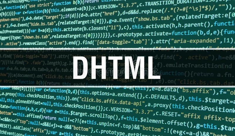 Dhtml Concept With Random Parts Of Program Code Dhtml With Programming