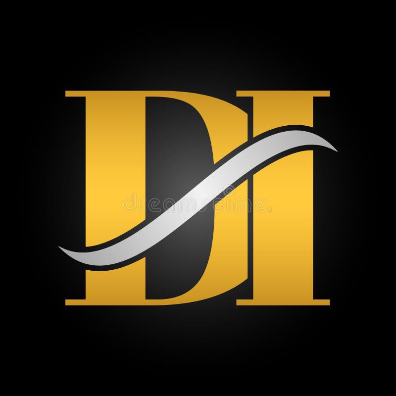 DI Logo Design with Black Background. Stock Vector - Illustration of ...