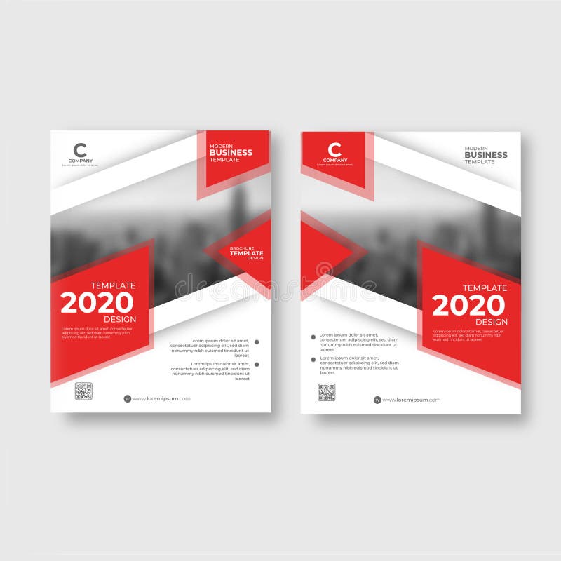 Di-fold Brochure Red Abstract Template Stock Illustration ...