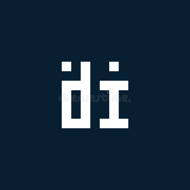 DI Initial Monogram Logo with Geometric Style Stock Vector ...