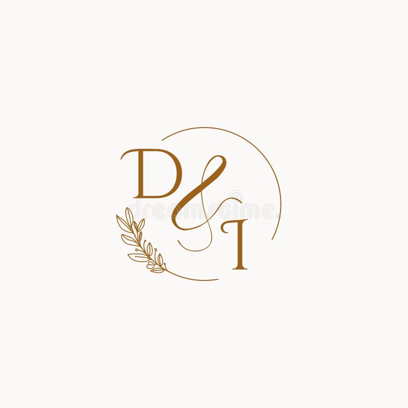 DI Initial Wedding Monogram Logo Stock Vector - Illustration of ...