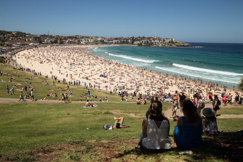 Panorama da praia de Bondi imagem de stock. Imagem de ativo - 48534965