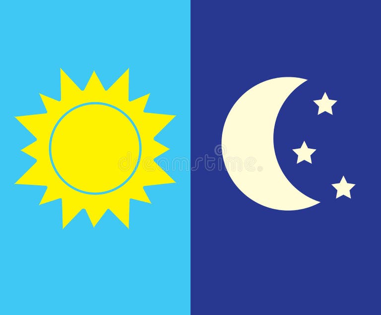 Dia e noite vetor ilustração do vetor. Ilustração de nuvem - 93696110