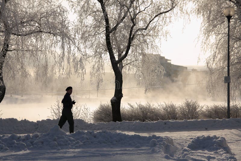 Dia frio imagem de stock. Imagem de ponte, gelado, vista - 9789803