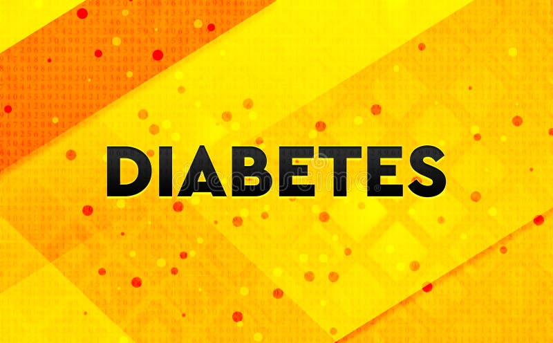 Diabetes Abstract Digital Banner Yellow Background Stock Illustration ...