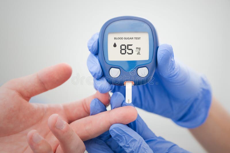 Diabetes Doing Sugar Blood Test Stock Image - Image of glucometer ...