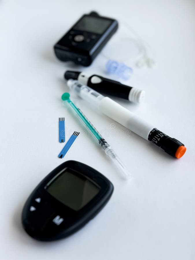 Diabetes Management Tools, Glucose Meter, Insulin Pen, and Pump on ...