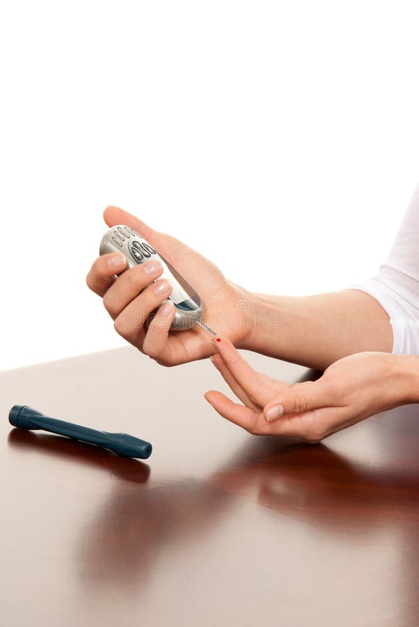 Diabetes Measuring Glucose Level Blood Test Stock Image - Image of ...
