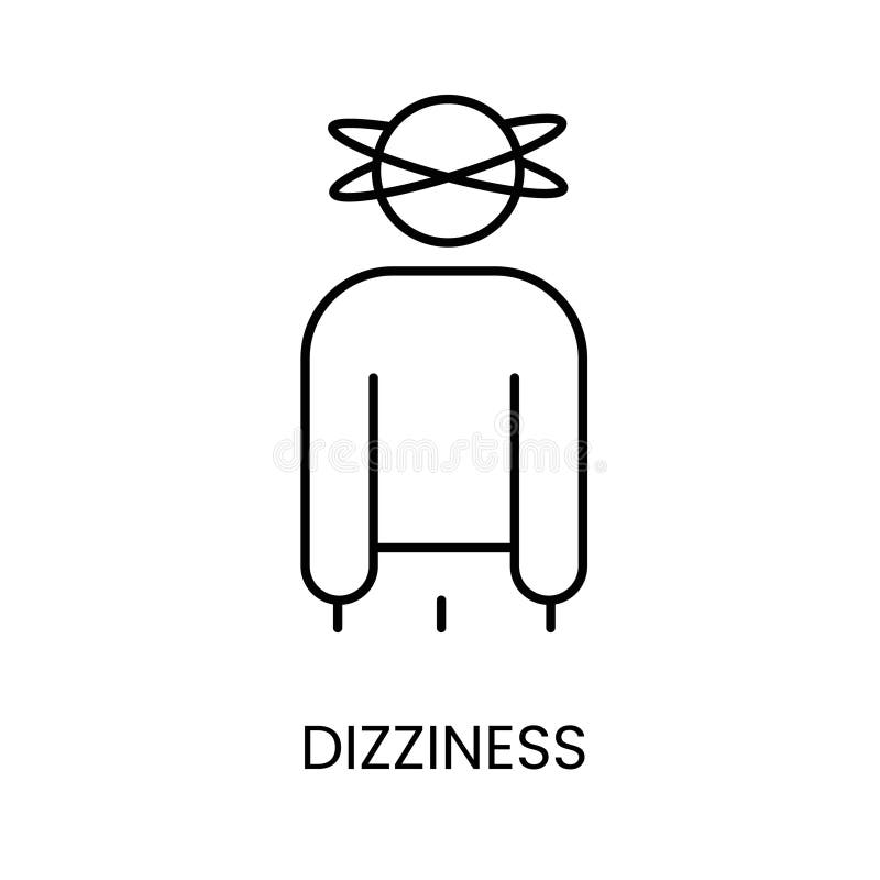 Diabetes Symptom Dizziness Line Vector Icon with Editable Stroke Stock ...