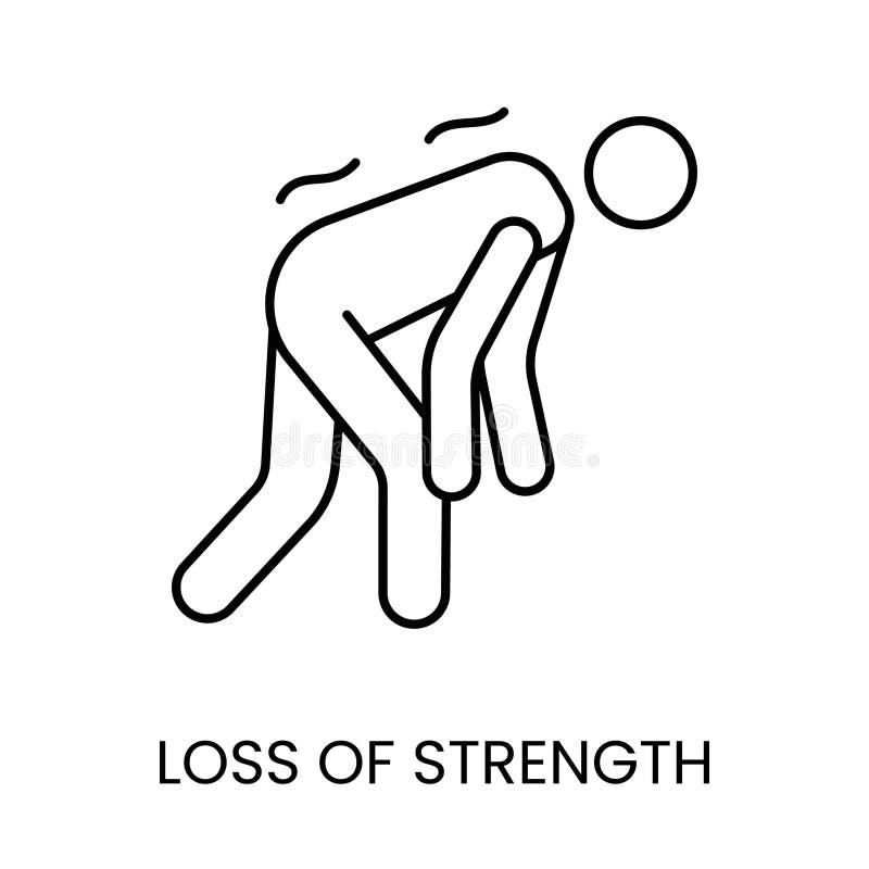 Diabetes Symptom Loss of Strength Line Vector Icon with Editable Stroke ...
