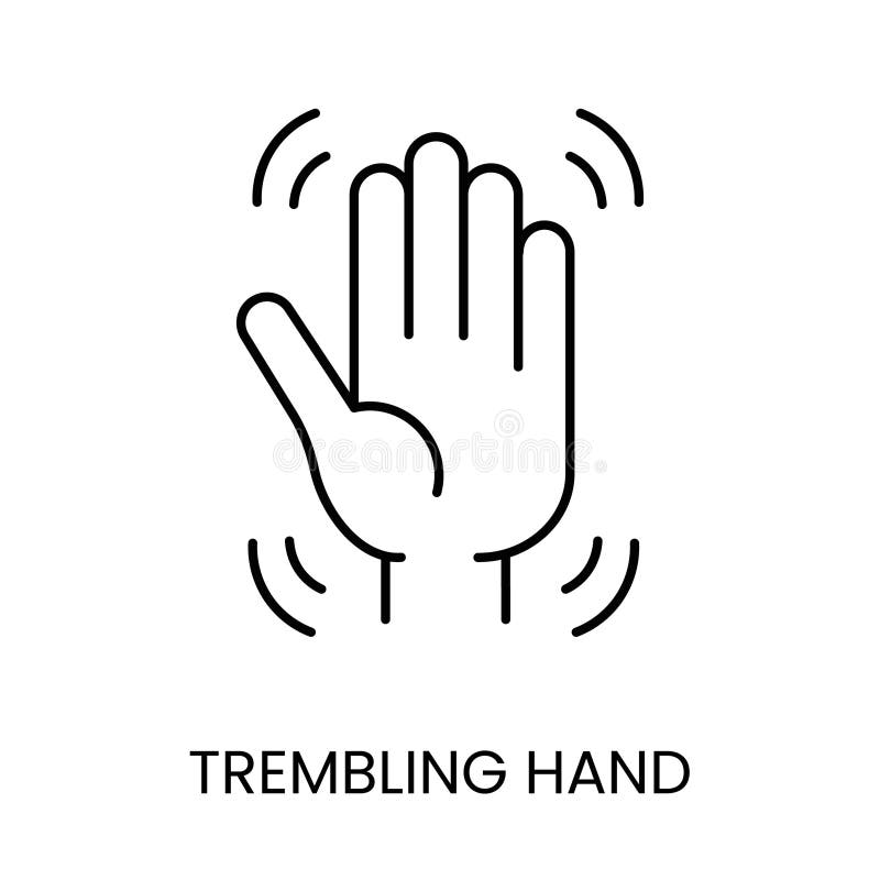 Diabetes Symptom Trembling Hand Line Vector Icon with Editable Stroke ...