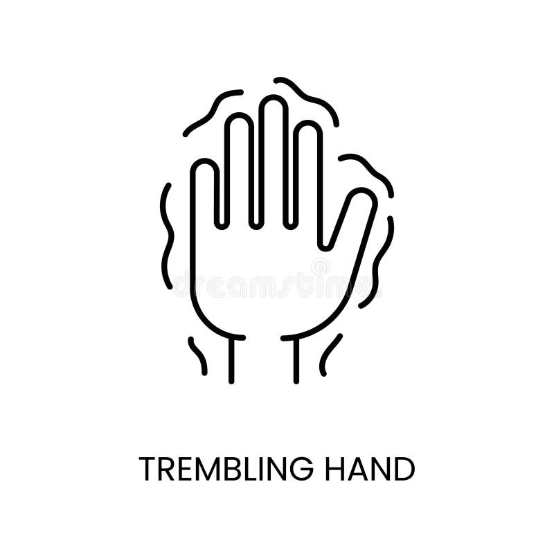 Diabetes Symptom Trembling Hand Line Vector Icon with Editable Stroke ...