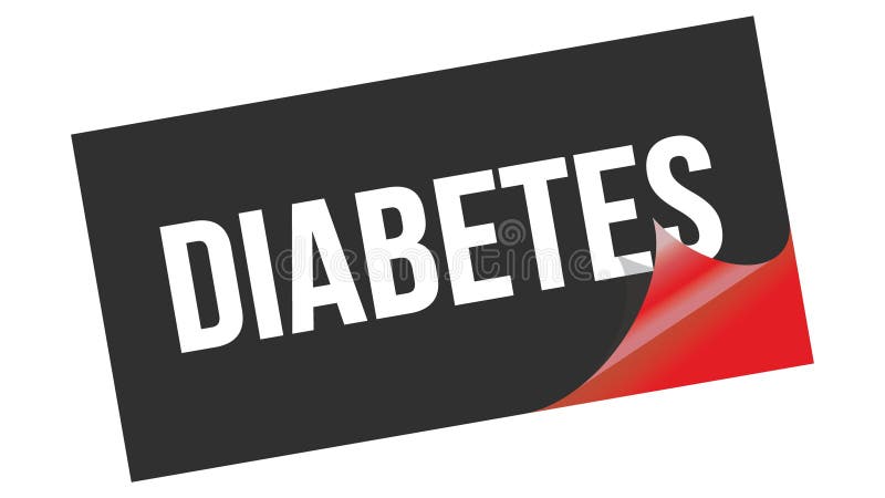 DIABETES Text on Black Red Sticker Stamp Stock Illustration ...