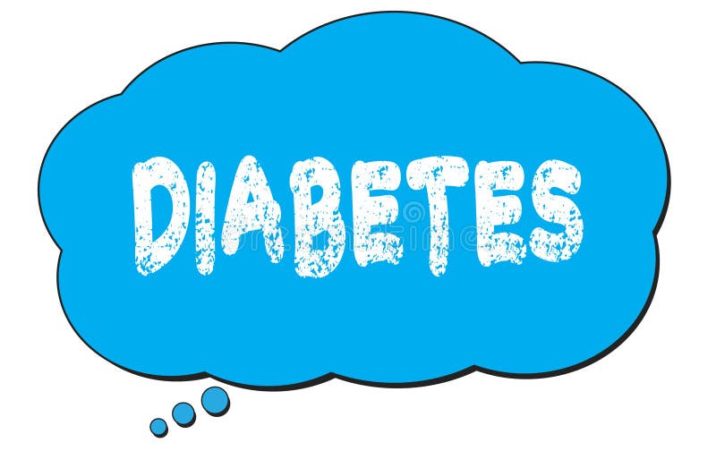 DIABETES Text Written on a Blue Thought Bubble Stock Illustration ...