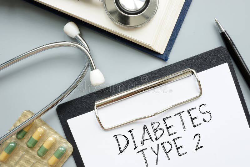 Diabetes Type 2 is Shown Using the Text Stock Photo - Image of sugar ...