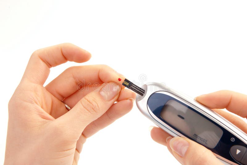Diabetic Person Doing Glucose Level Blood Test Stock Image - Image of ...