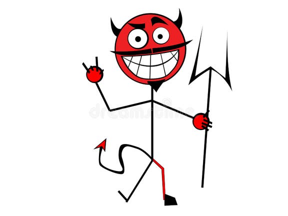 Diable Rouge Avec Une Fourche Stock Illustrations, Vecteurs, & Clipart ...