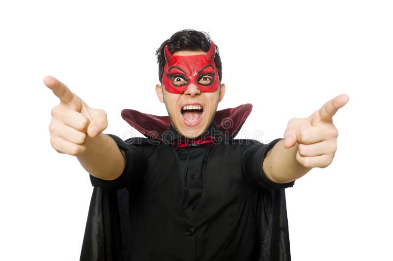 Le Diable Drôle Dans Le Concept De Halloween Photo stock - Image du ...