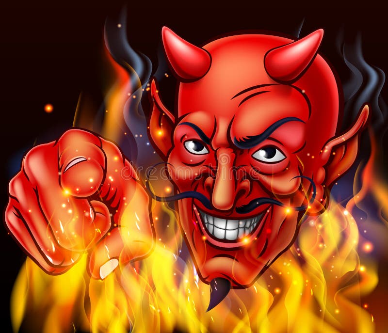 Diable en flammes illustration stock. Illustration du flammes - 15761040