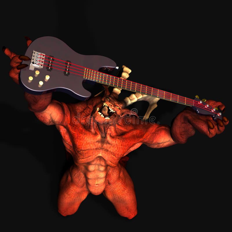 Diable Jouant Guitar.satanic Illustration Stock - Illustration du ...