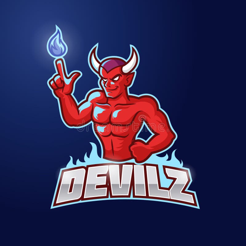 Diable Rouge Esport Logo Template Illustration de Vecteur ...