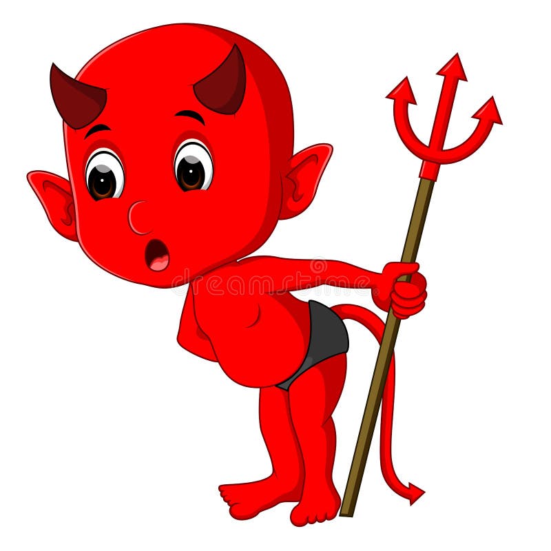 Diable rouge mignon illustration de vecteur. Illustration du mignon ...