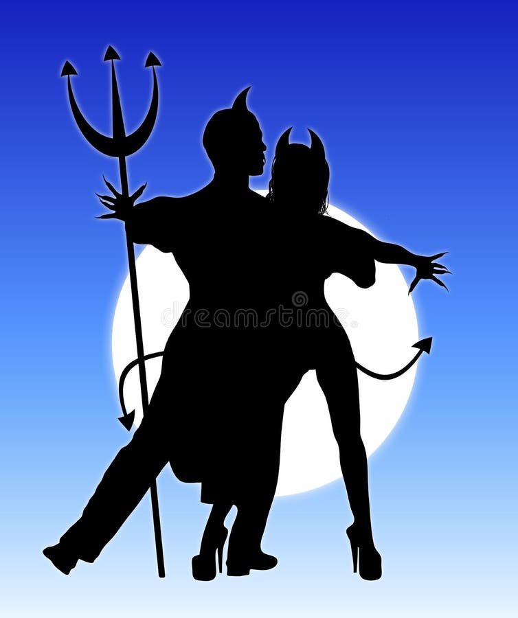 Danse avec le diable illustration stock. Illustration du diable - 3332963