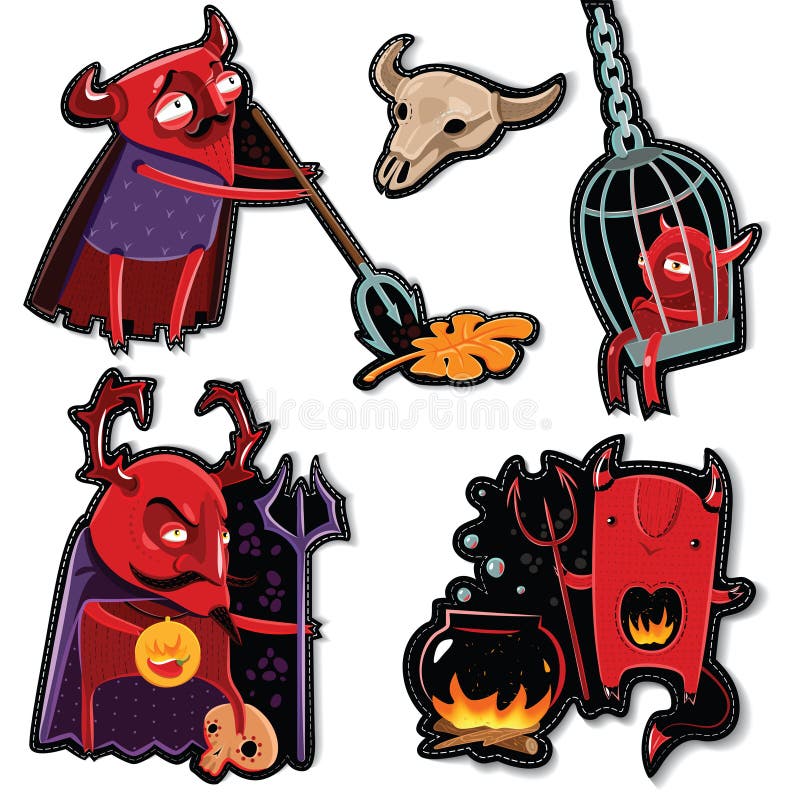 Diables illustration de vecteur. Illustration du halloween - 41960008