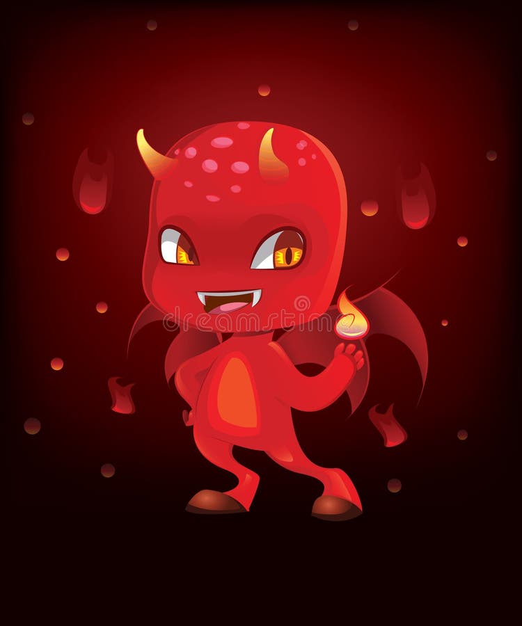 Logo De La Ilustración De Vector De Dibujos Animados De Baby Diablo ...