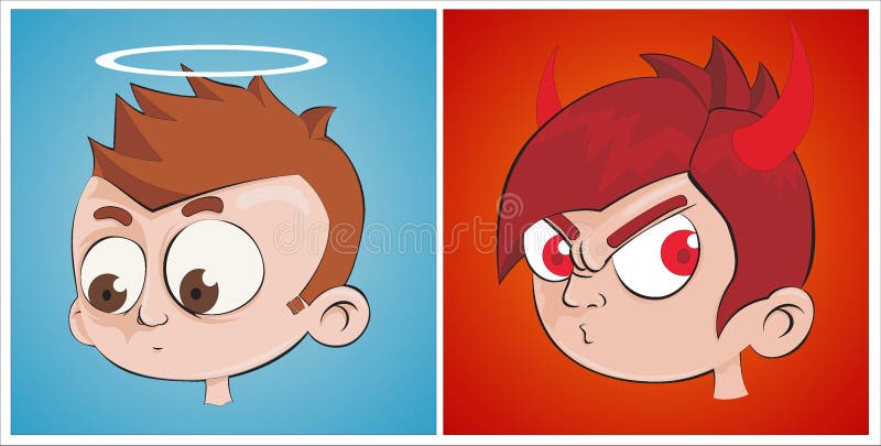 Diablo contra ángel stock de ilustración. Ilustración de icono - 21141017