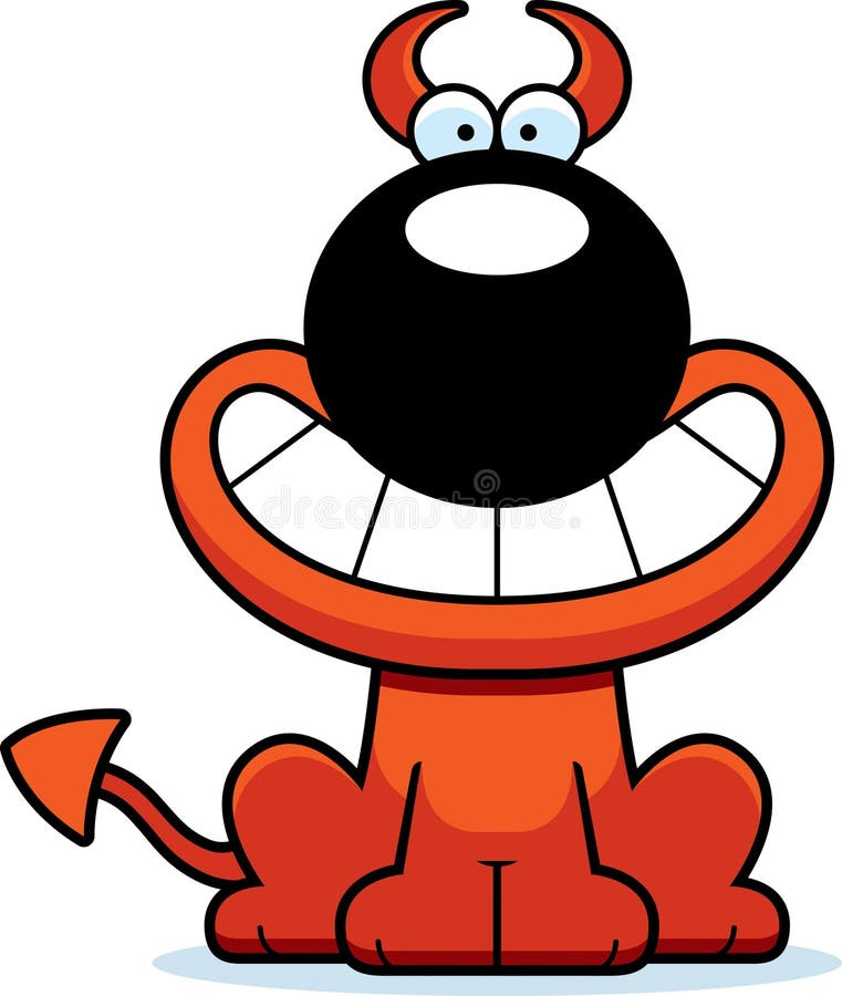 Silueta Del Diablo De La Historieta Loca Ilustración del Vector ...