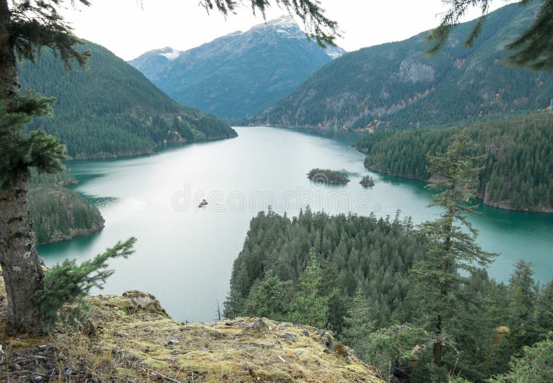 Diablo Lake on a Fall Day from the Overlook Stock Image - Image of ...