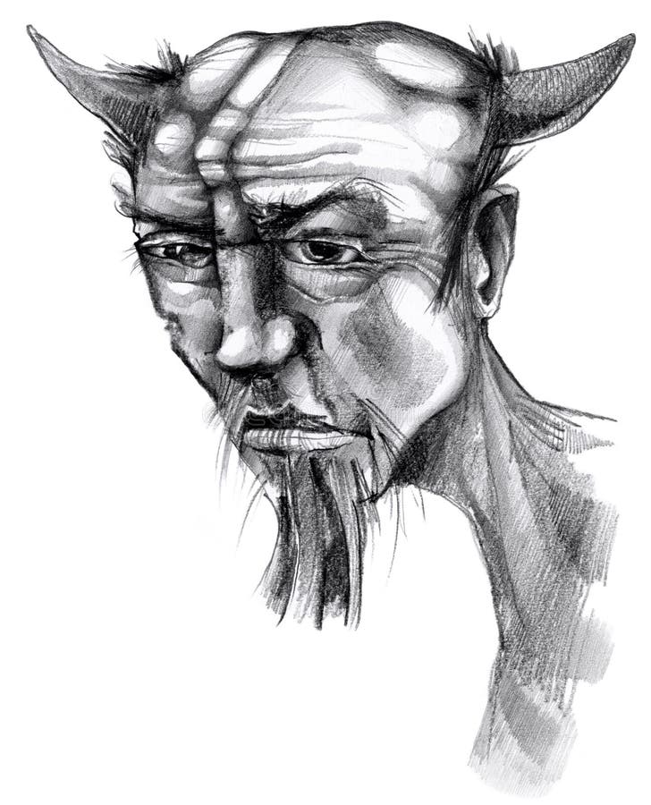 Diablo triste stock de ilustración. Ilustración de retrato - 10764389