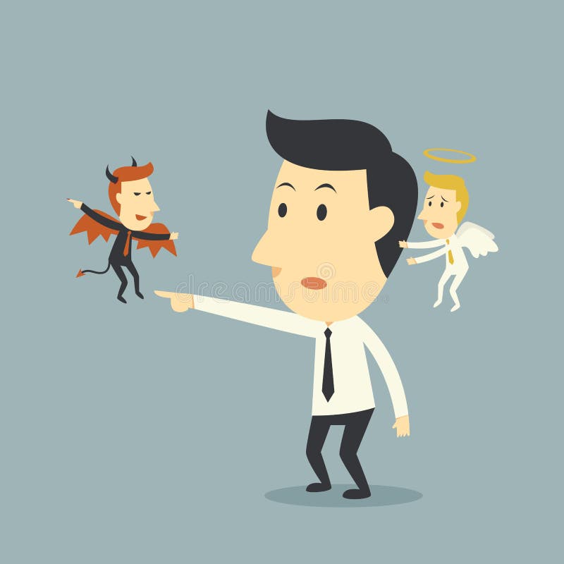 Ángel y diablo ilustración del vector. Ilustración de lazo - 31405618