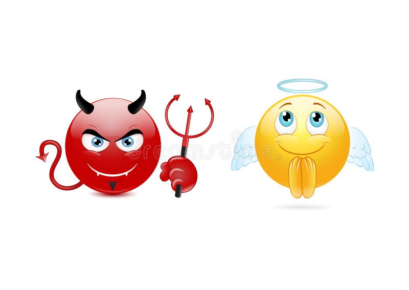 Emoticon del diablo ilustración del vector. Ilustración de divertido ...