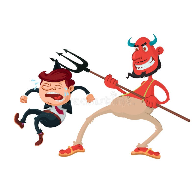 Diablo y pecador ilustración del vector. Ilustración de asimiento ...