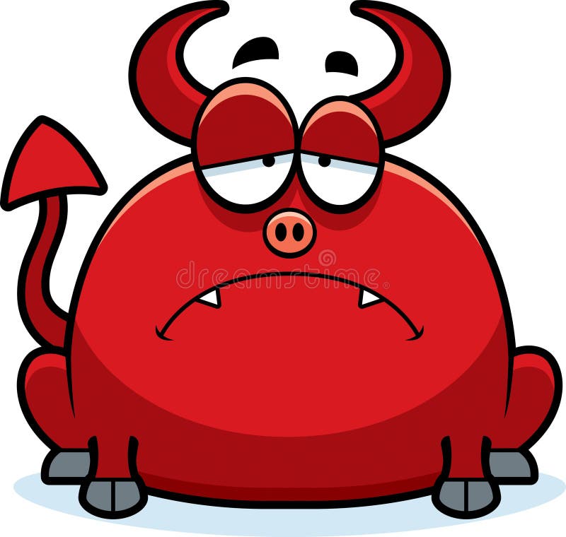 Diabo pequeno triste ilustração do vetor. Ilustração de grampo - 116184835