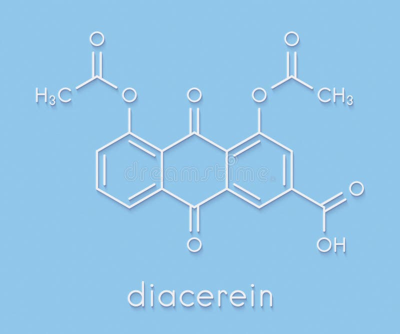 Diacerein Drug Molecule. Skeletal Formula. Stock Illustration ...